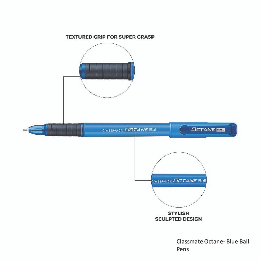 Classmate Octane- Blue Ball Pens - officeoye