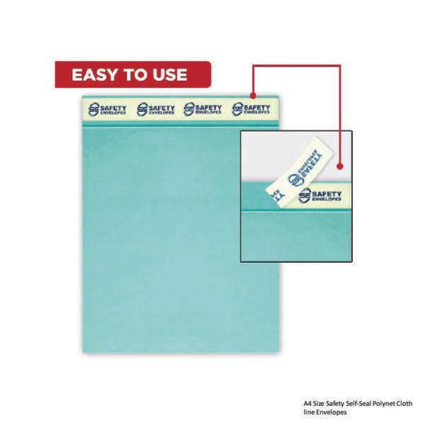 A4 Size Safety Self-Seal Polynet Cloth line Envelopes - officeoye