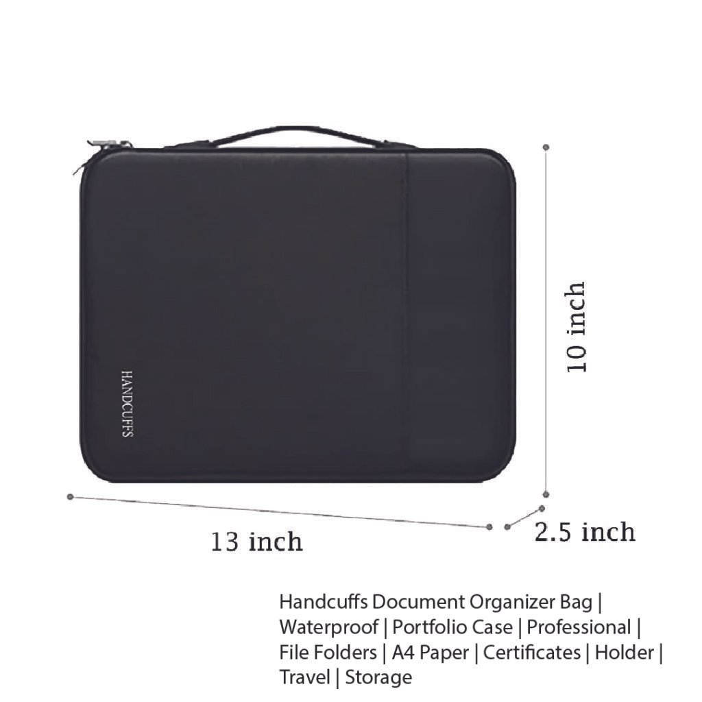 Handcuffs Document Organizer Bag Waterproof Portfolio Case Professional ...