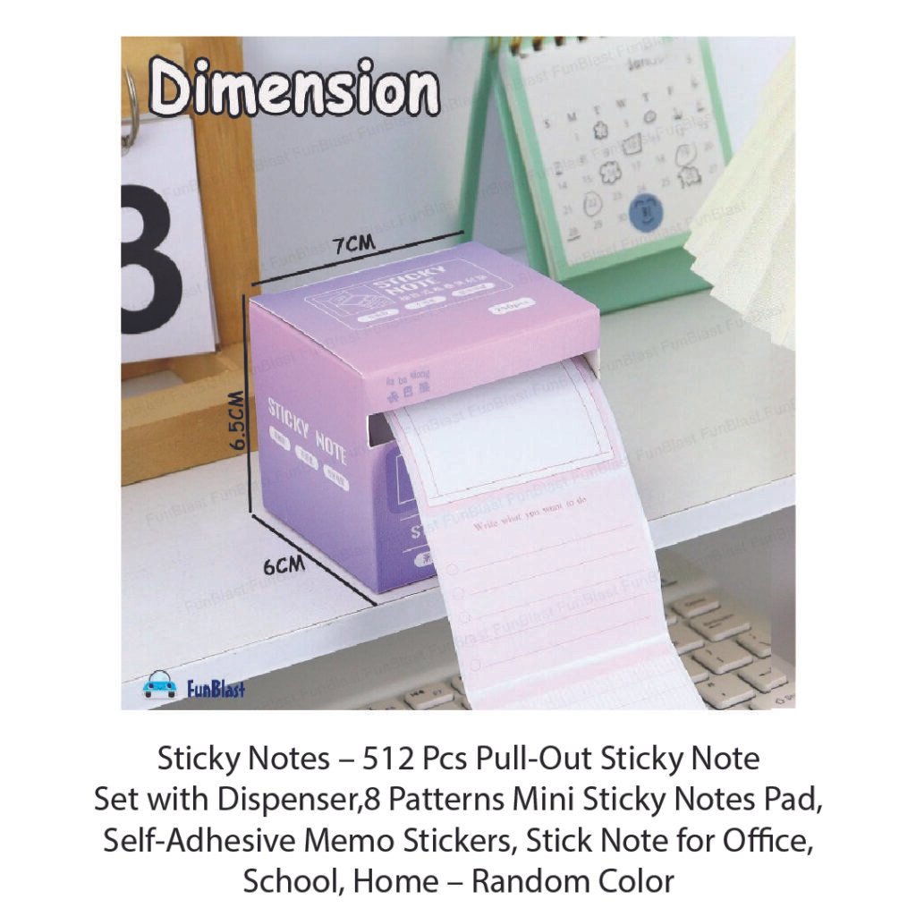 Sticky Notes – 512 Pcs Pull-Out Sticky Note Set with Dispenser, 8 ...